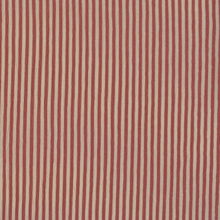 seersucker - Rayure chambray écru et rouge