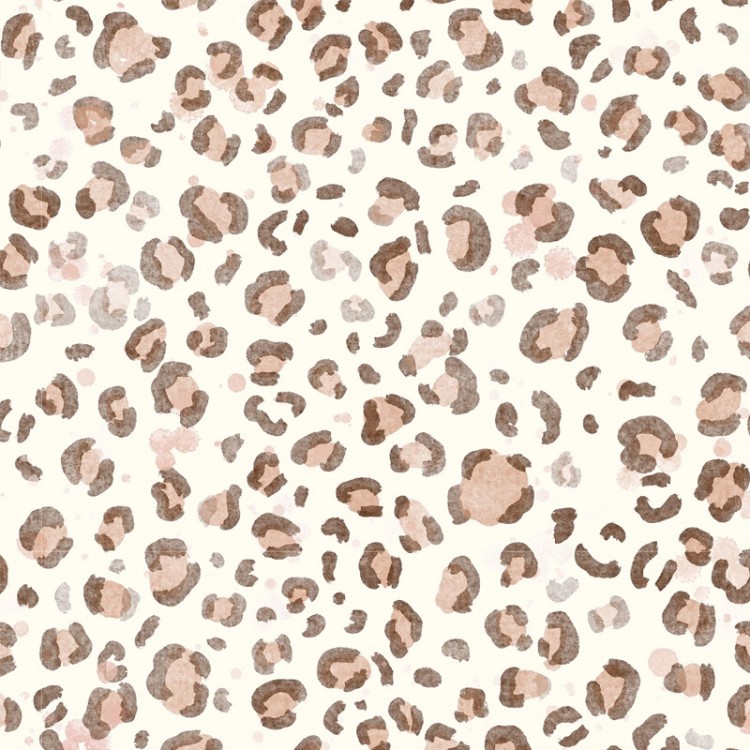 Tissu double gaze - Panthère blanc cassé