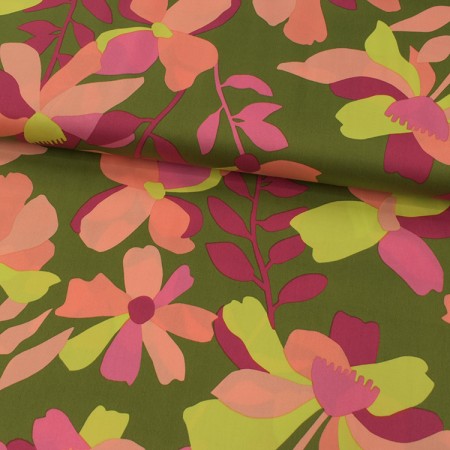 Tissu coton satin - Nerida Hansen - Clove kaki