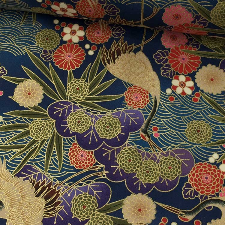 Tissu coton - Misaki bleu