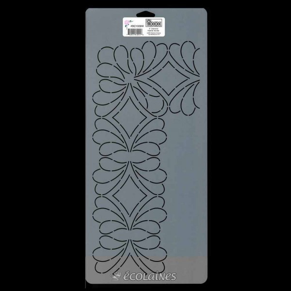 Stencil de patchwork - Diamond feather border (avec coin)