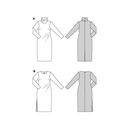 Burda 5684 - Robe droite avec plis côté