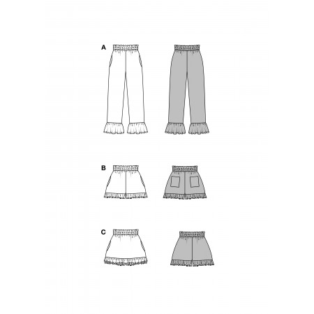Patron Burda B5631 - Pantalon et short à volants