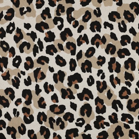 Tissu toile de coton - Léopard naturel