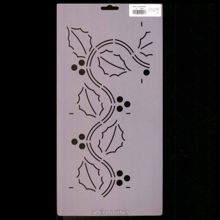 Stencil de patchwork - Big holly border (avec coin)