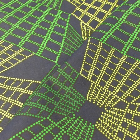 Tissu wax - Vert jaune