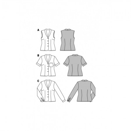 Patron Burda 6533 - Blouse col châle