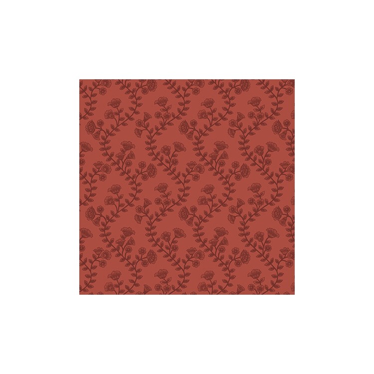 Tissu Missie Carpenter - Ashton Collection - Wavy floral stripe red