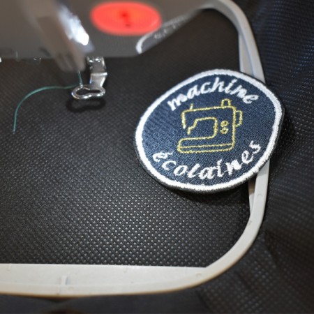 Toile pour écusson broderie machine noir - Écolaines