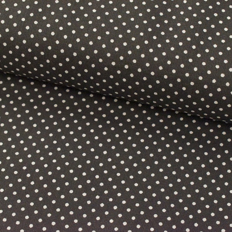 Tissu coton bio - Pois gris anthracite