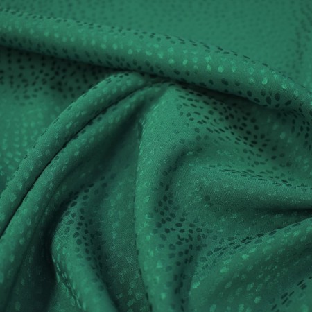 Tissu polyester - Flocons vert sapin