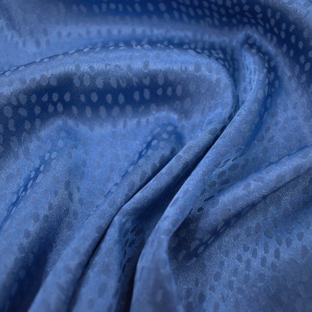 Tissu polyester - Flocons bleu roi