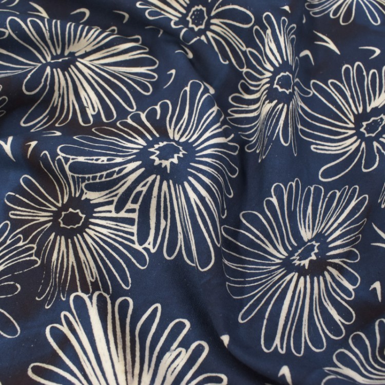 Tissu - Batik Flower blue
