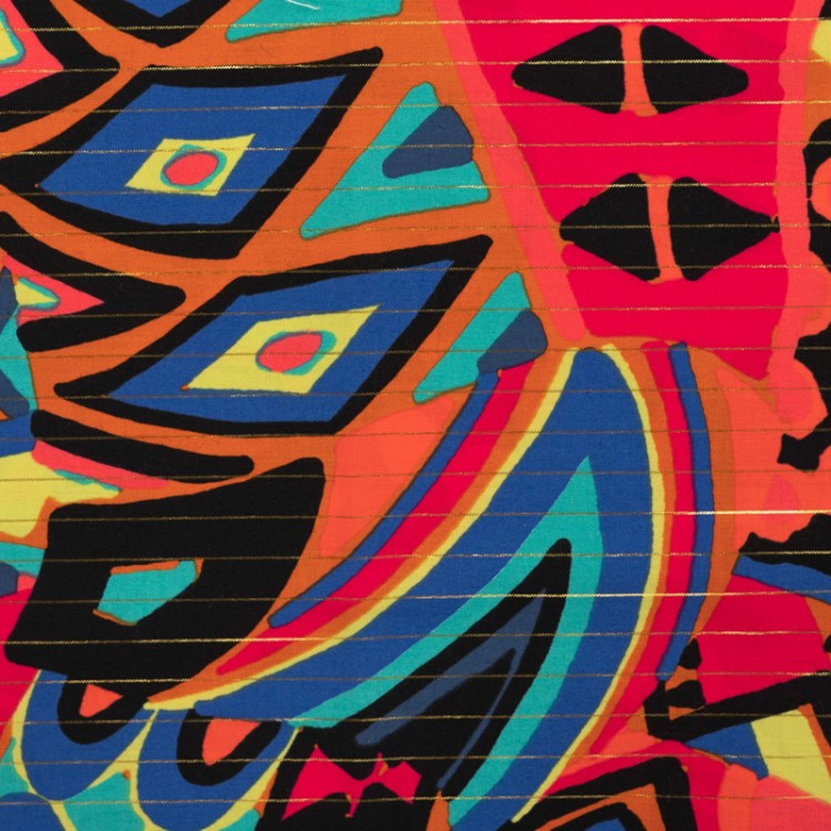 Tissu voile de coton - Abstract cyclam