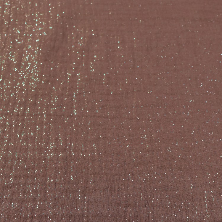 Tissu double gaze - Glitter brun
