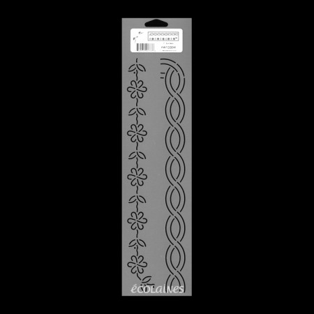 Stencil de patchwork - Flower and loop border